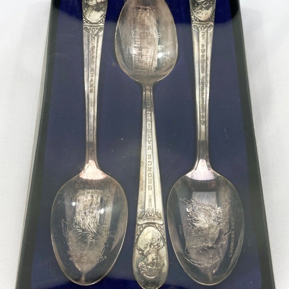 Kitchen | 3 Vintage Wm Rogers Silver Plated Presidential Spoons Adams ...